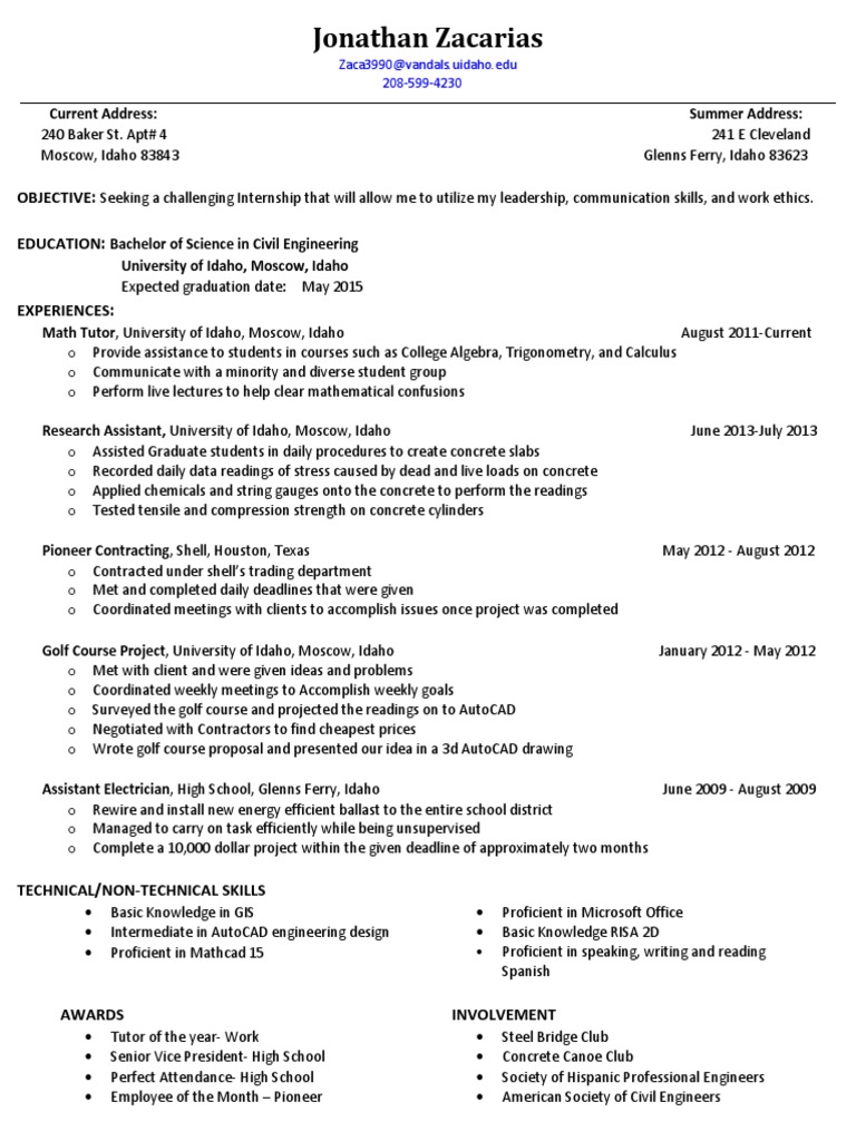 Jonathan Zacarias Resume | PDF