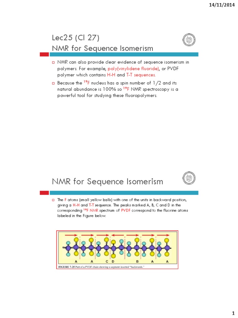 Tacticity in Polymers | Nuclear Magnetic Resonance Spectroscopy ...