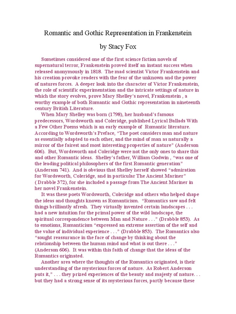 Frankenstein Romanticism | PDF | Frankenstein | Mary Shelley