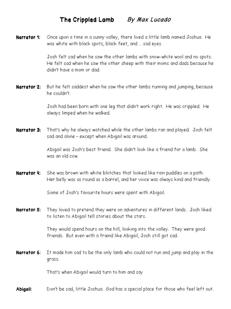 Crippled Lamb Script PDF | PDF | Sheep | Shepherd