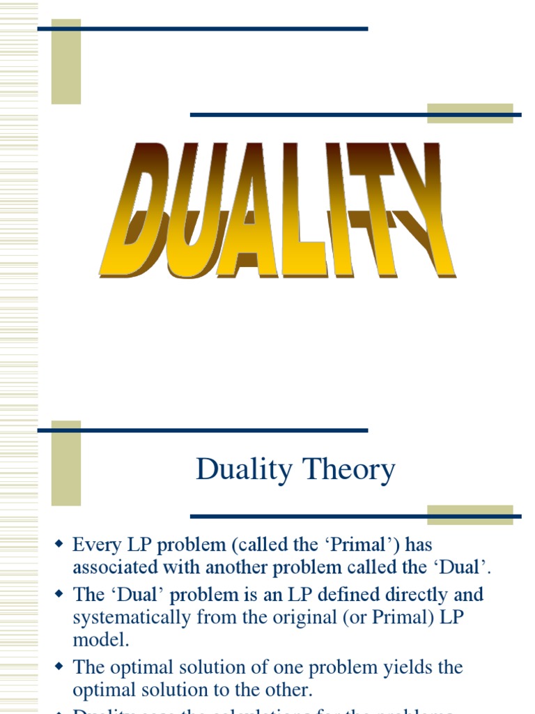 Duality | PDF | Mathematics Of Computing | Analysis