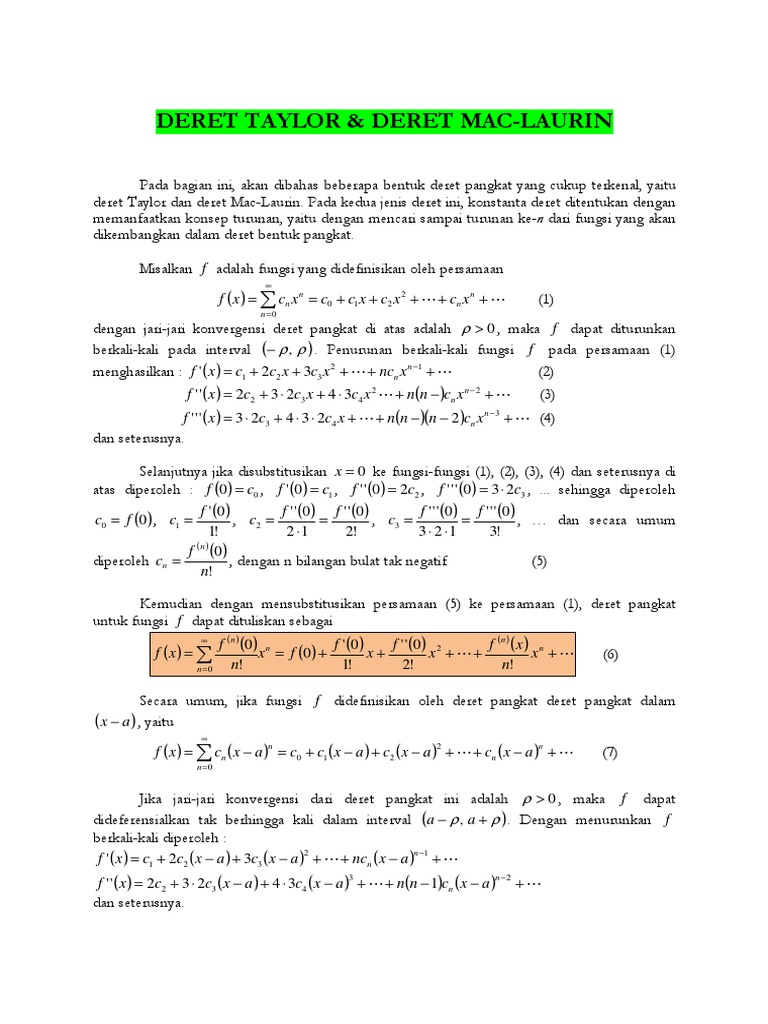 Deret Taylor PDF | PDF