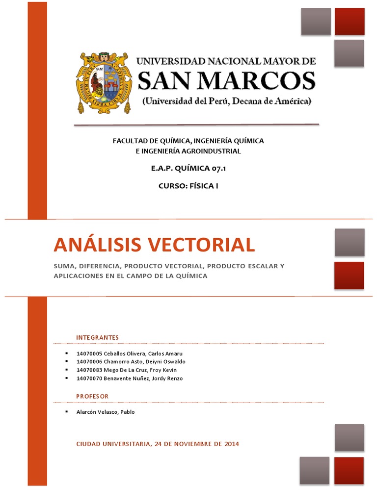 Monografía Física I - Análisis Vectorial | PDF | Momento angular | Vector Euclidiano