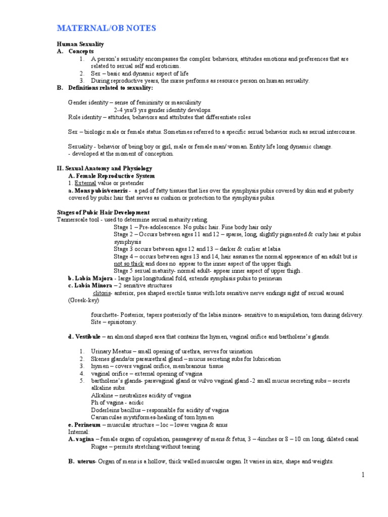 Maternal/Ob Notes | PDF | Menstrual Cycle | Implantation (Human Embryo)