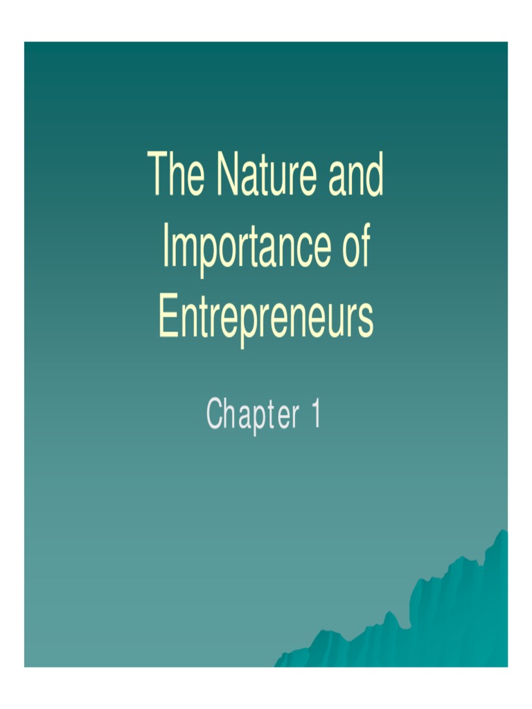 Nature and Significance of Entrepreneurship | PDF | Venture Capital ...