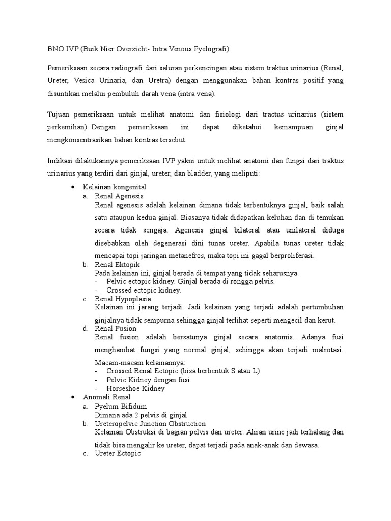 BNO IVP Interpretasi | PDF