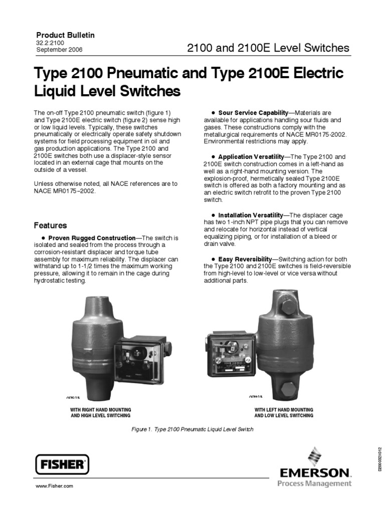 Overview of the Type 2100 Pneumatic and Type 2100E Electric Liquid ...
