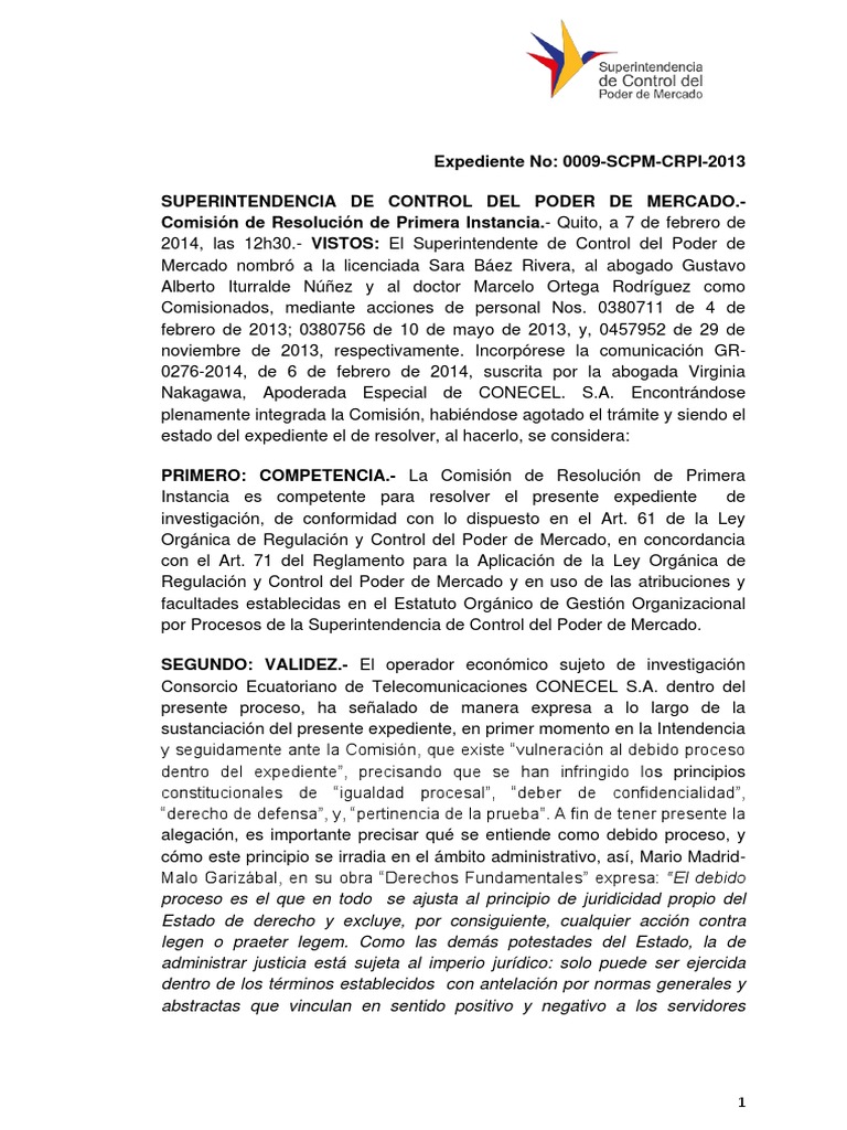 Ecuador: Caso Conecel Abuso de Posiciòn Dominante y Práctica ...