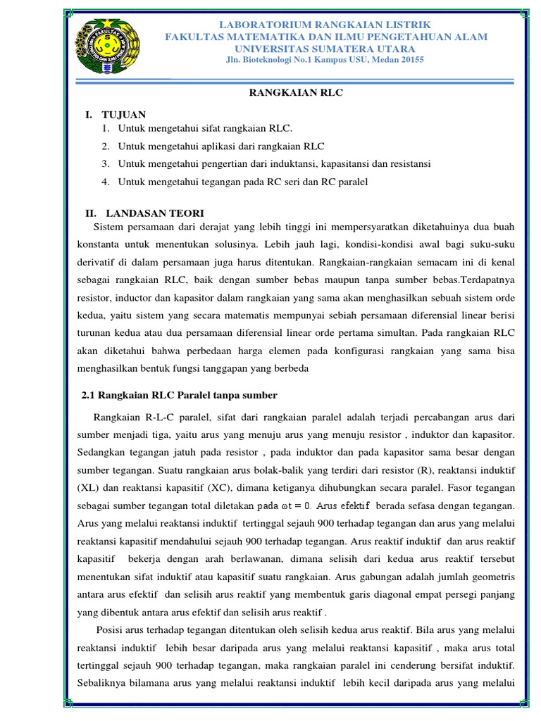 Analisis Rangkaian RLC Seri dan Paralel | PDF