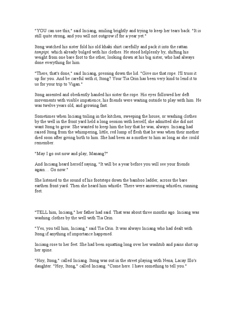 Inciang's Sacrifice for Itong's Future | PDF | Mystery, Thriller ...