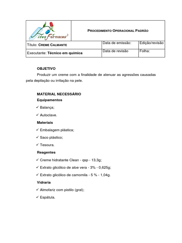 Procedimento Operacional Padrão | PDF | Solução | Titulação