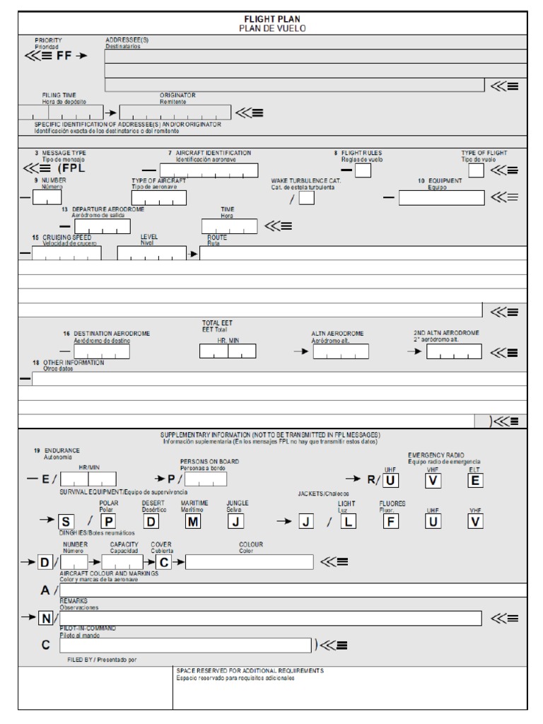 Como Llenar Plan de Vuelo | Reglas de vuelo instrumental | Reglas de ...