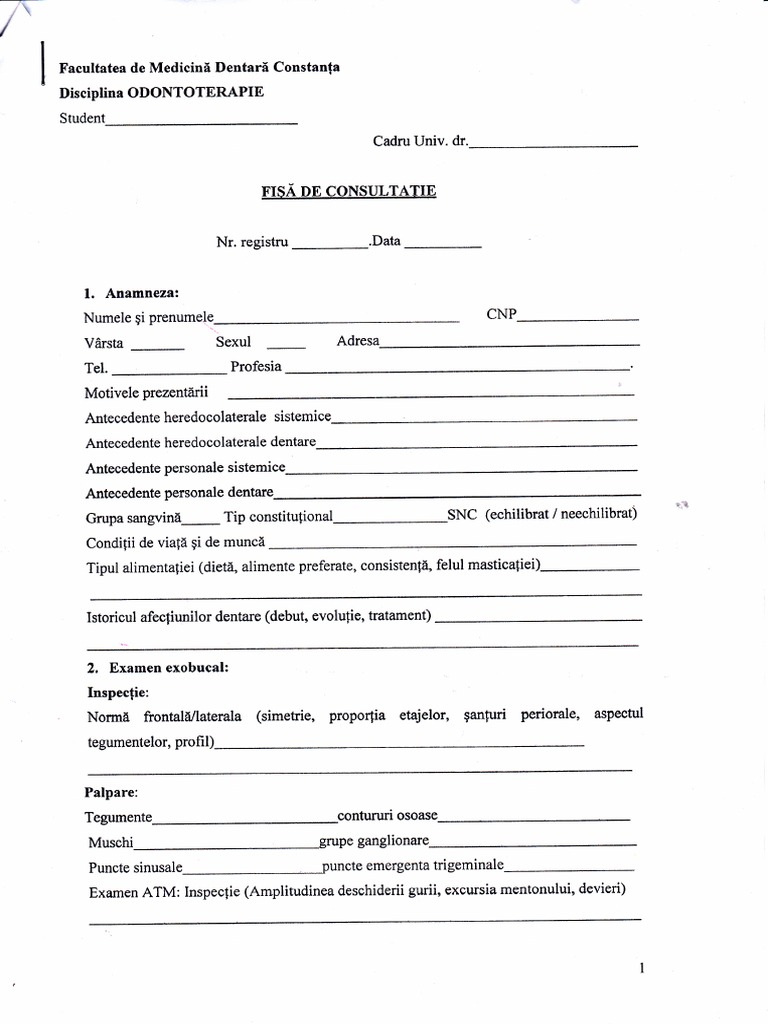 Fisa de Consultatie | PDF