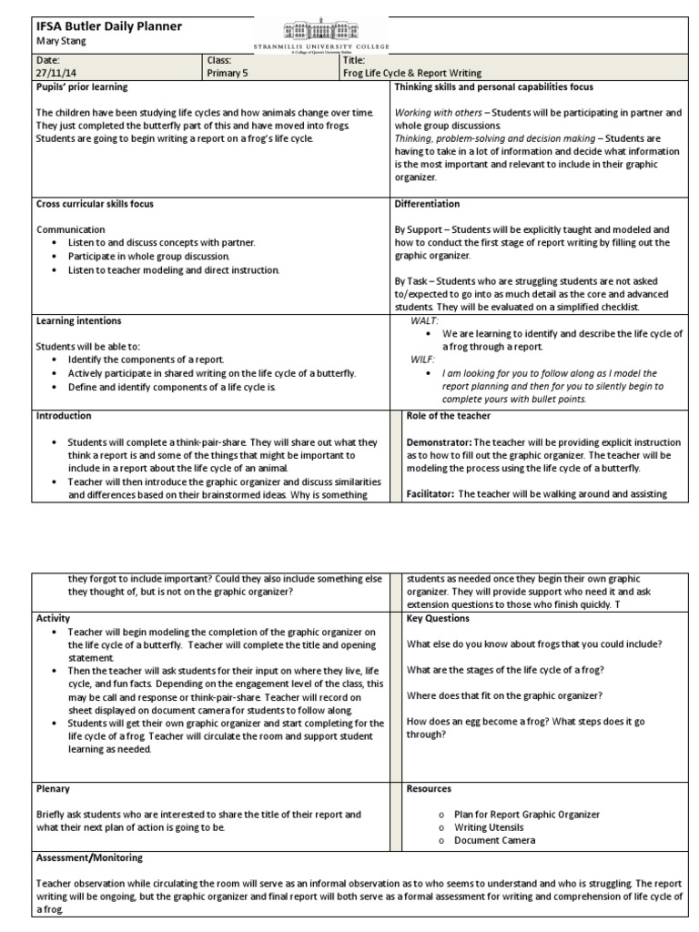 Frog Life Cycle & Report Writing | PDF | Product Lifecycle | Life Cycle ...