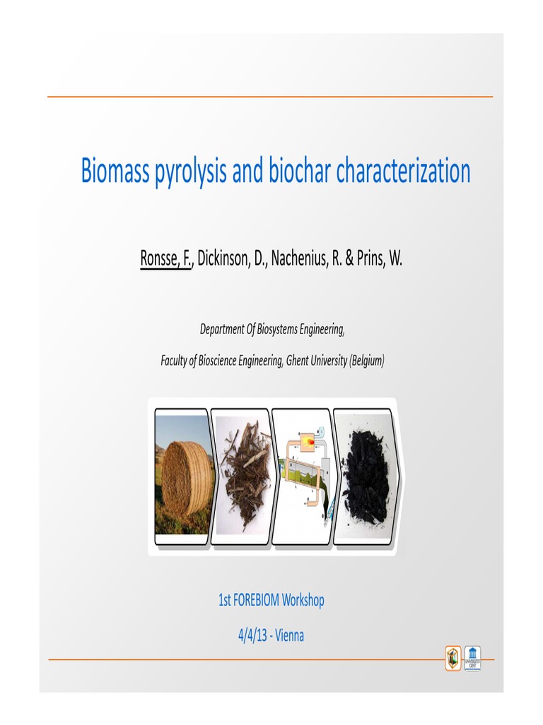 Biomass Pyrolysis and Biochar Analysis | PDF | Pyrolysis | Fluidization