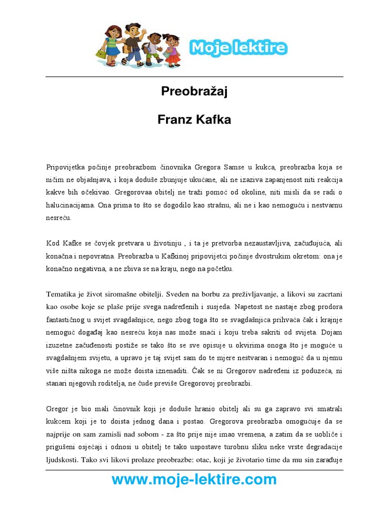 Franz Kafka Preobrazaj 02 | PDF