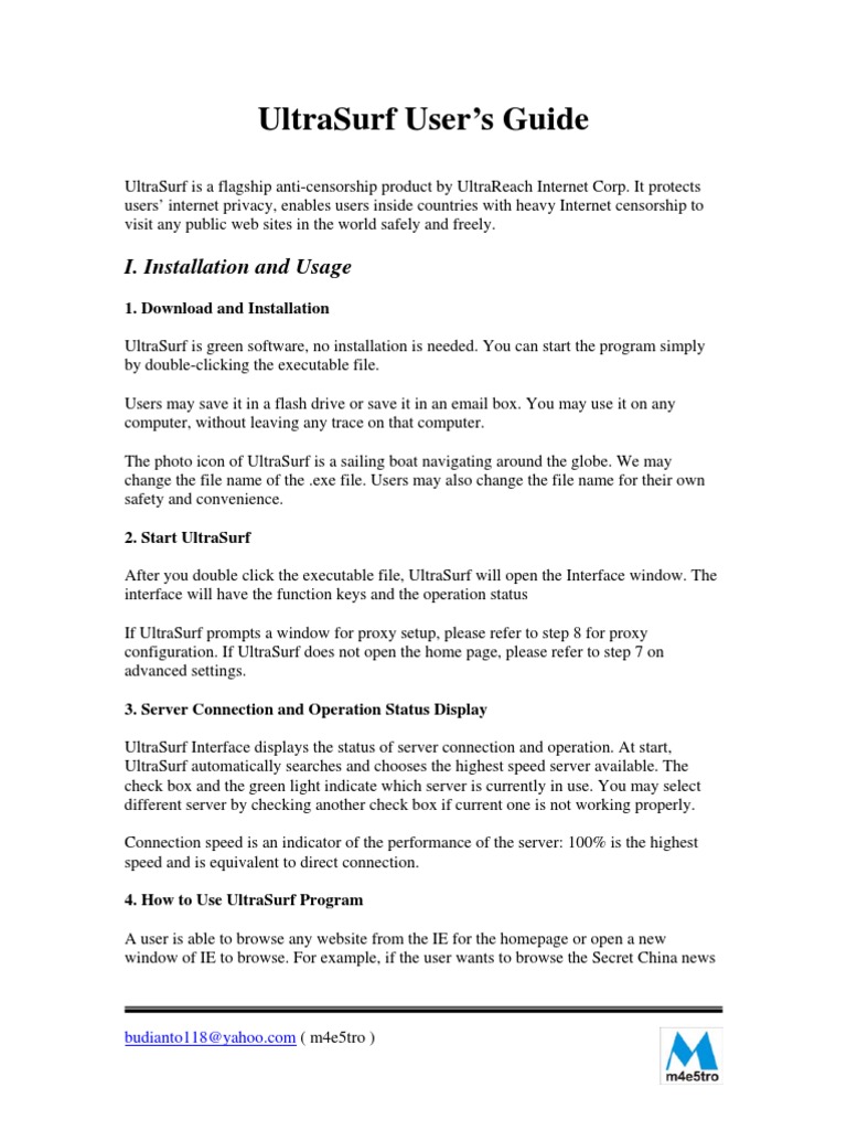 UltraSurf User Guide and Setup Instructions | PDF | Proxy Server | Http ...