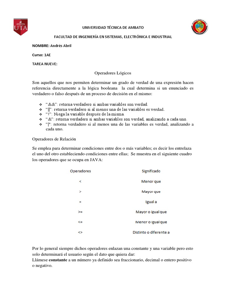 Operadores Lógicos en Programación | PDF | Comillas | Verdad