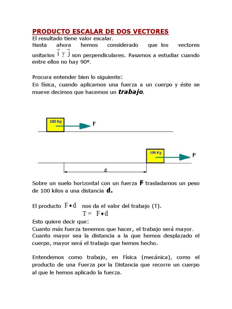Producto Escalar de Dos Vectores | PDF | Vector Euclidiano | Fuerza