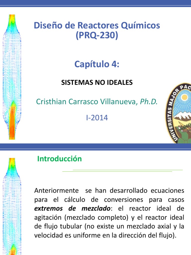 Sistema No Ideal | PDF | Reactor Quimico | Equilibrio químico