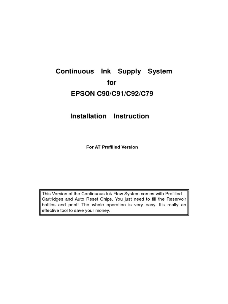 Manual Epson c79 c90 c91 c92 | PDF | Printer (Computing) | Cartridge ...