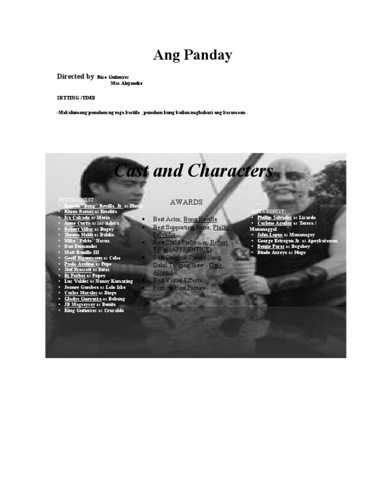 Ang Panday 2009 Cast and Awards | PDF