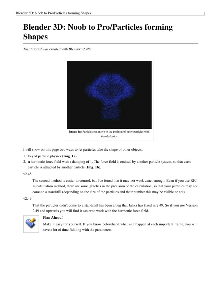 Blender 3D: Noob To Pro/Particles Forming Shapes | PDF | Blender ...