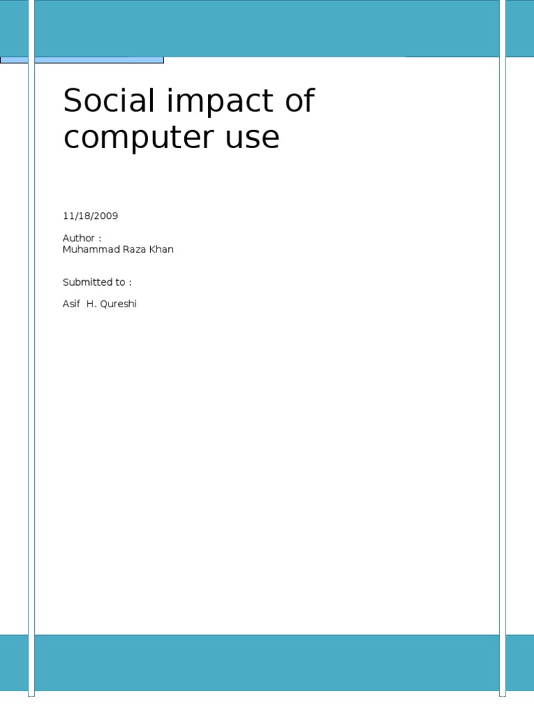 Social Impact of Computer On Society | PDF | Surveillance | Internet