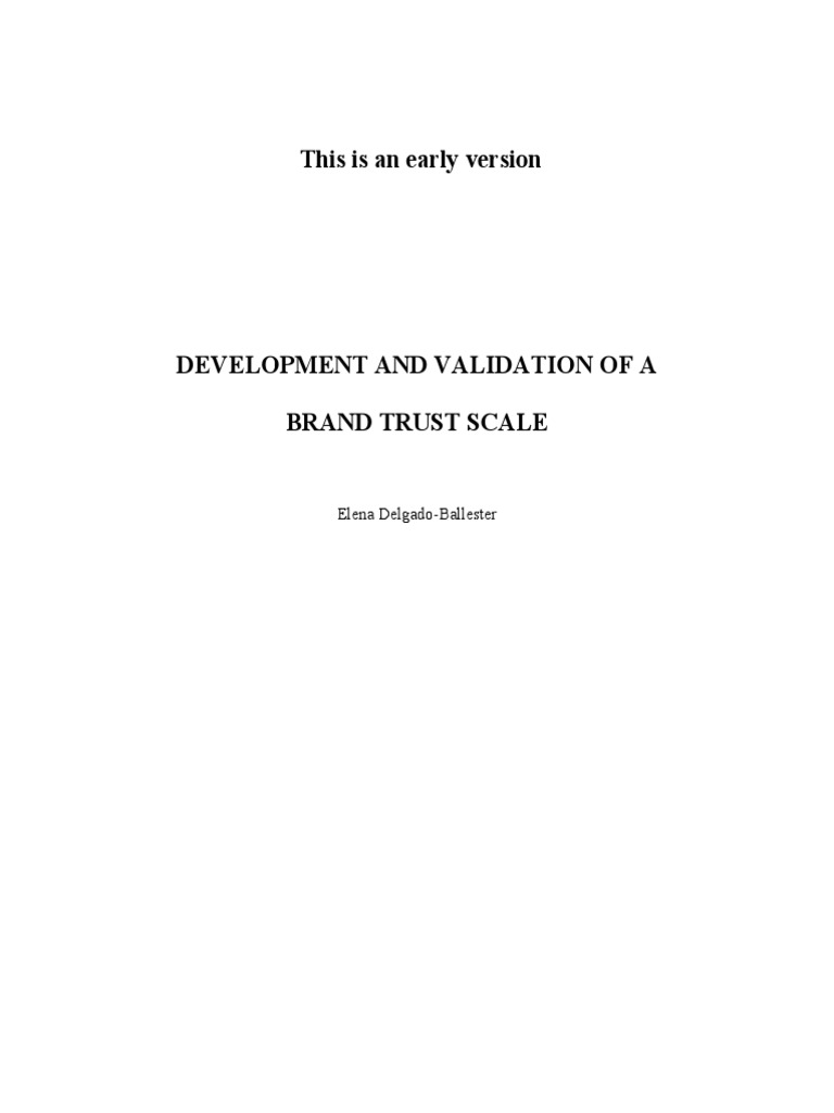 Brand Trust Scale Development and Validation | PDF | Factor Analysis | Trust (Emotion)