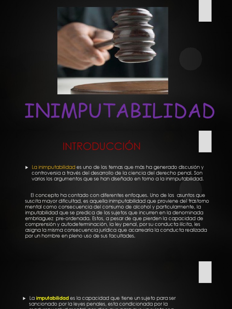 INIMPUTABILIDAD | PDF | Derecho penal | Cognición