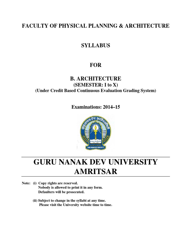 GNDU B.Arch Syllabus 2025 Overview | PDF | Reading Comprehension ...