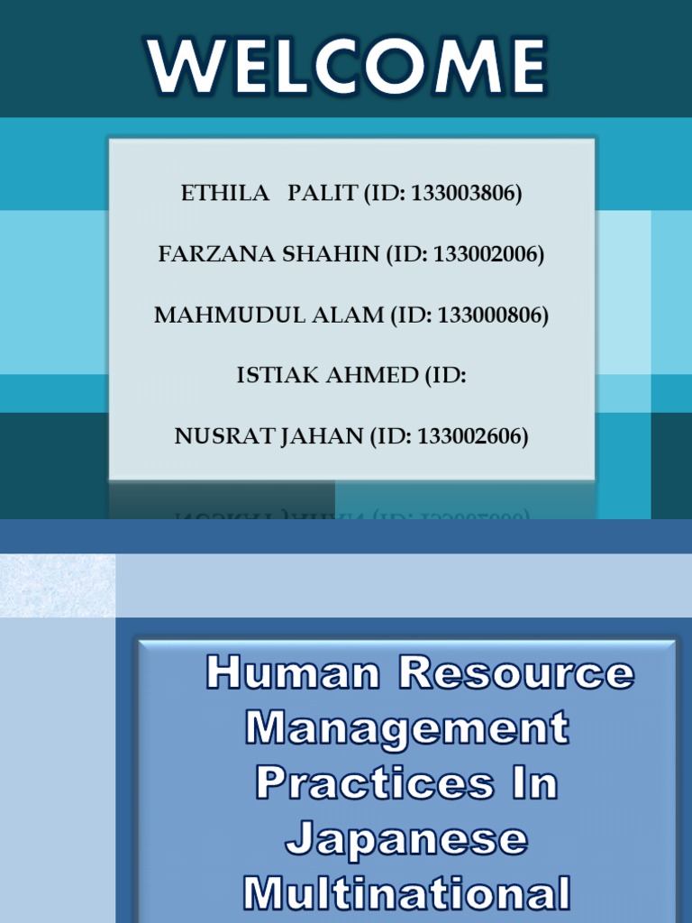 Japanese HRM Practices in MNCs | PDF | Employment | Human Resource ...