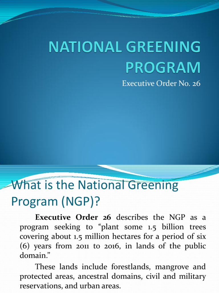 National Greening Program | PDF | Plantation | Ecosystem Services