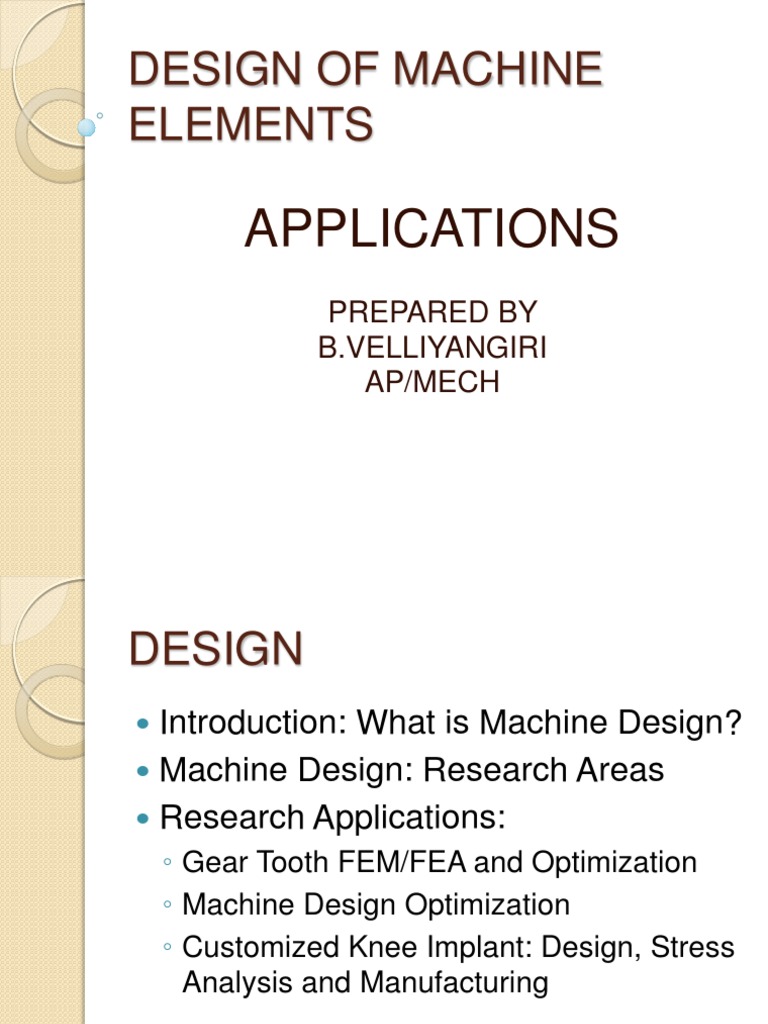 Design of Machine Elements | PDF | Technology & Engineering