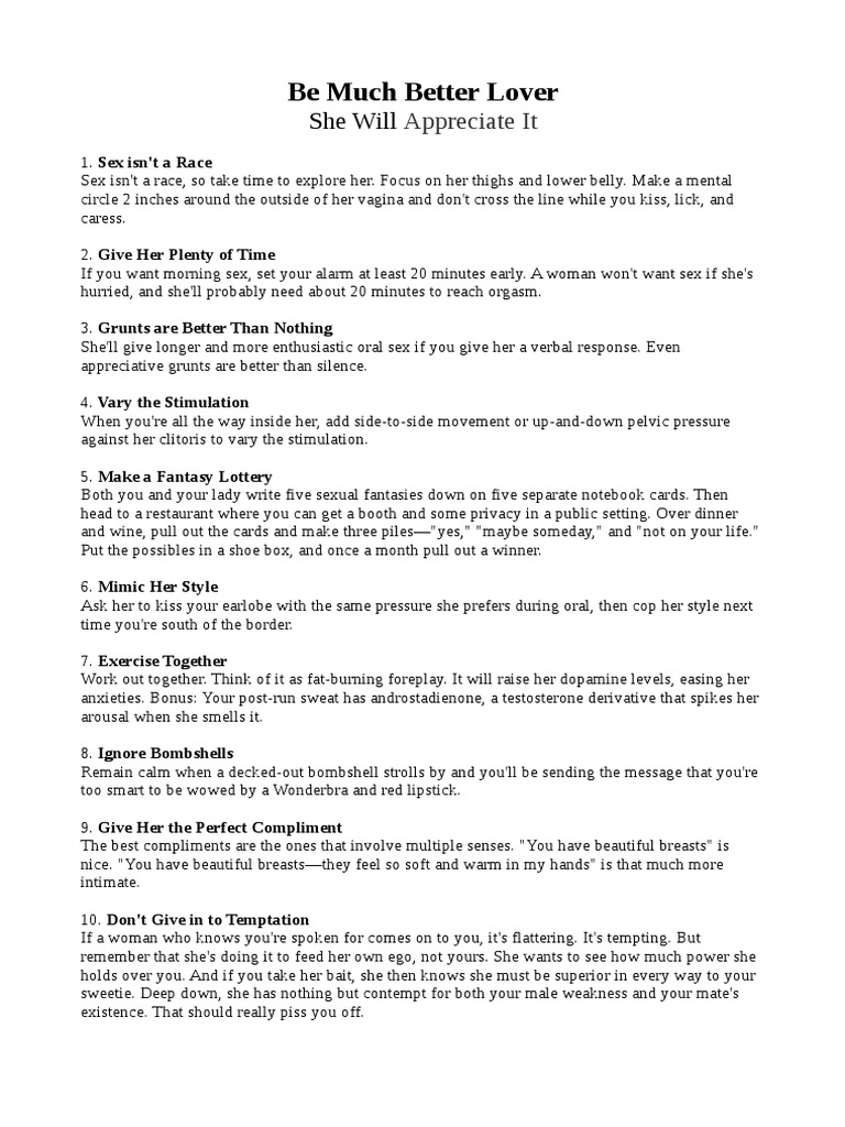 Sex Tutorial Be Better Lover Pdf Clitoris Sexuality