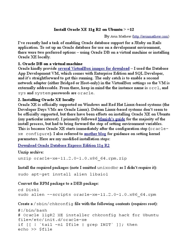 Install Oracle 11g R2 On Linux Ubuntu Pdf Oracle Database Linux 0947