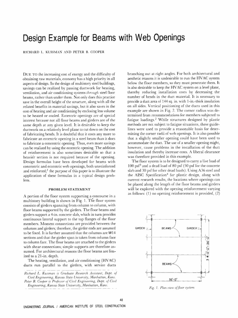 Design Example For Beams With Web Openings | PDF | Duct (Flow) | Beam ...