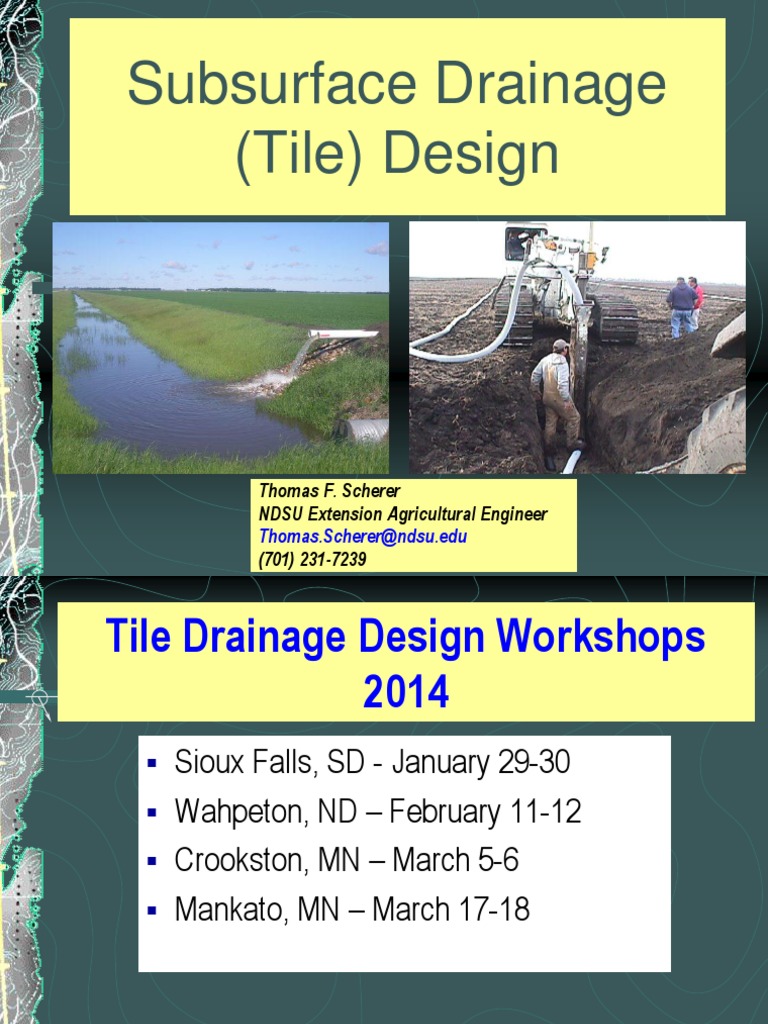 Subsurface Drainage - Tile - Design | PDF | Water Resources | Drainage