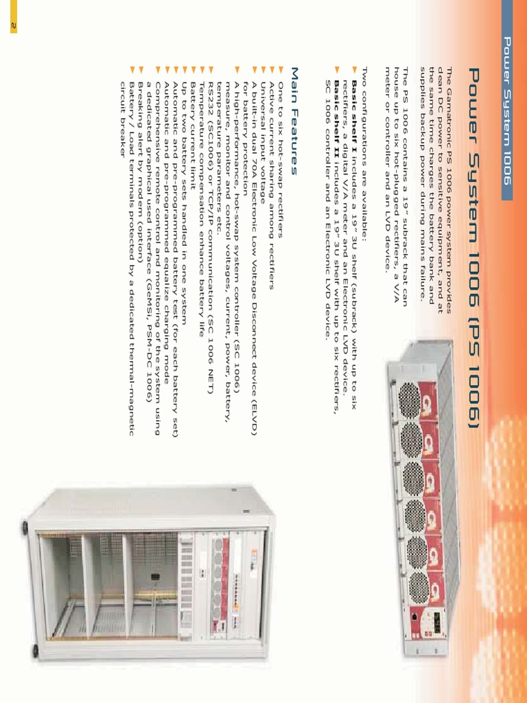 Gamatronic PS1006 | PDF | Rectifier | Electric Power System