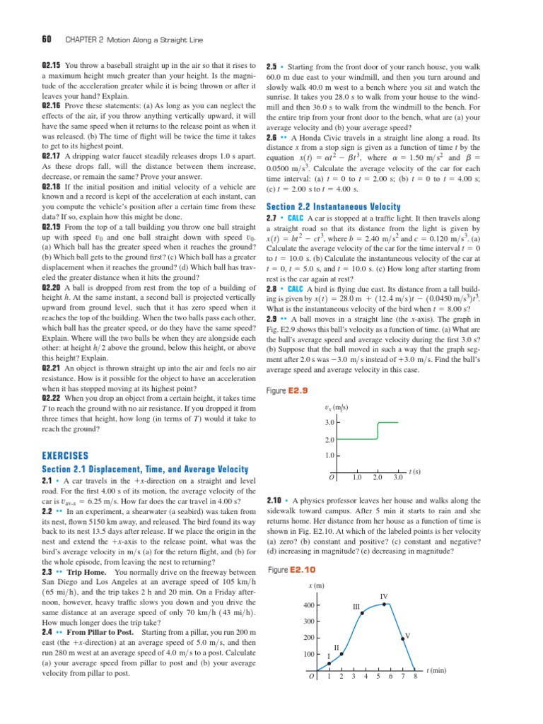 Physics I Problems PDF | PDF | Speed | Velocity
