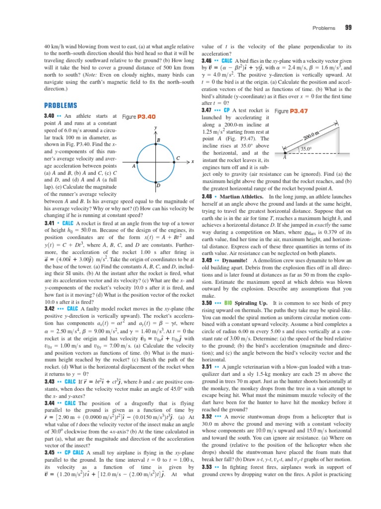 Physics I Problems | PDF | Velocity | Acceleration