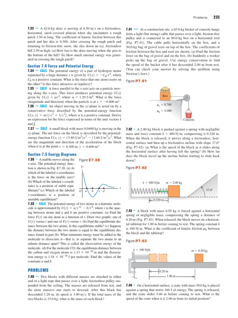 Physics I Problems | PDF | Friction | Force
