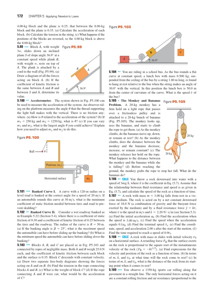 Physics I Problems PDF | PDF | Friction | Acceleration