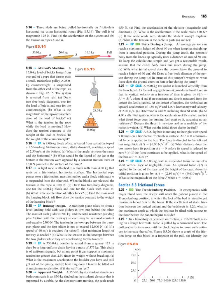 Physics I Problems PDF | PDF | Tension (Physics) | Friction