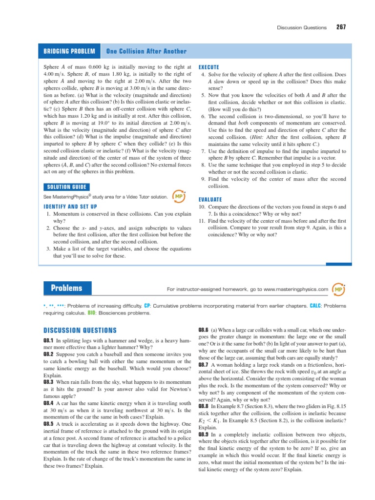Physics I Problems | PDF | Collision | Momentum
