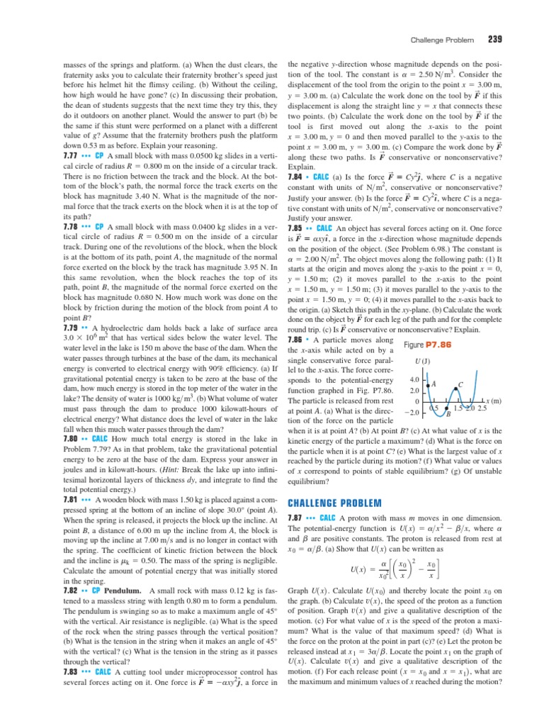 Physics I Problems PDF | Download Free PDF | Potential Energy | Physics