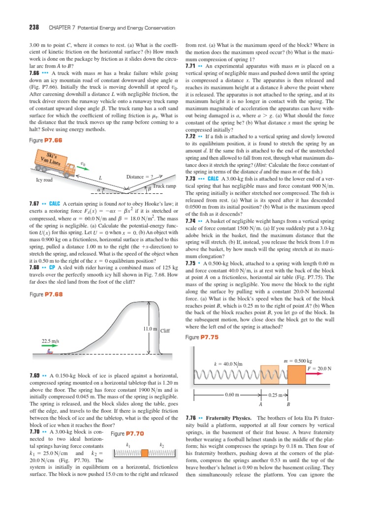 Physics I Problems PDF | PDF | Friction | Mass
