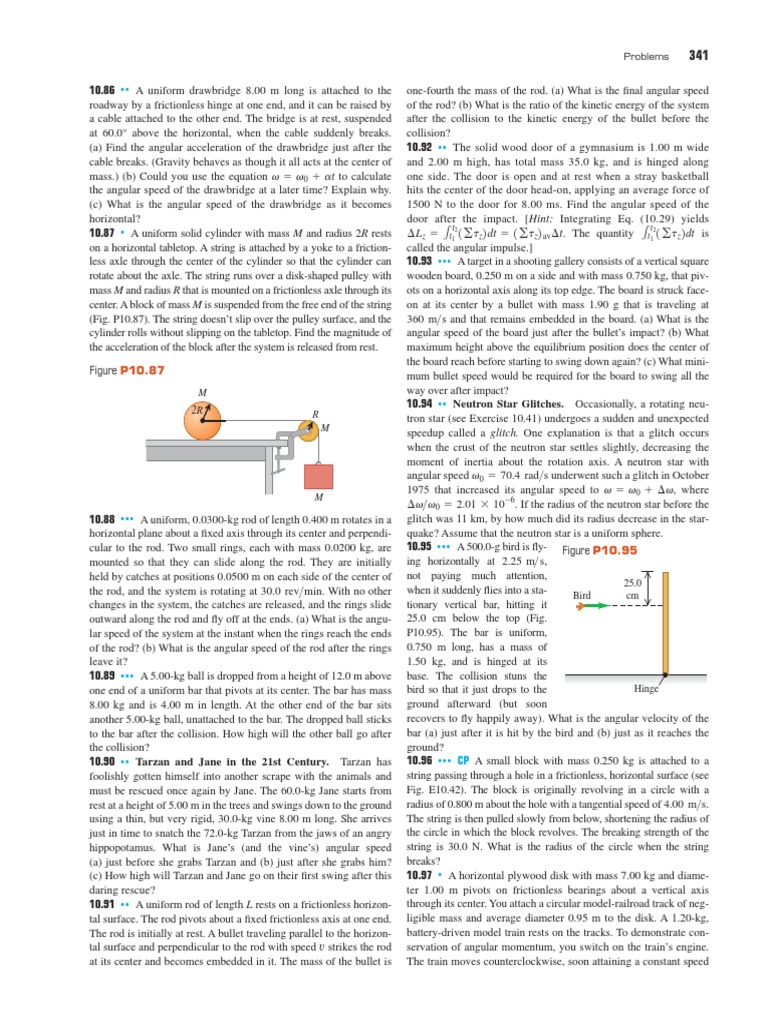 Physics I Problems PDF | PDF | Rotation | Speed