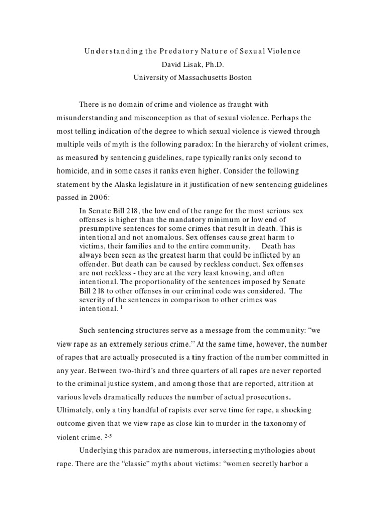 Understanding The Predatory Nature of Sexual Violence | PDF | Politics ...