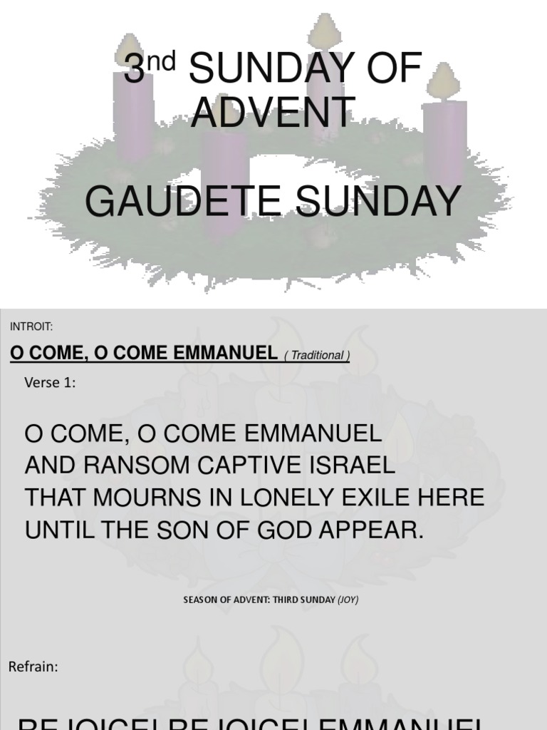 Gaudete Sunday: Third Advent Service | PDF | Advent | Lamb Of God